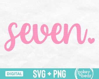 Seven SVG Seventh Birthday SVG Girl Birthday Svg Bday - Etsy