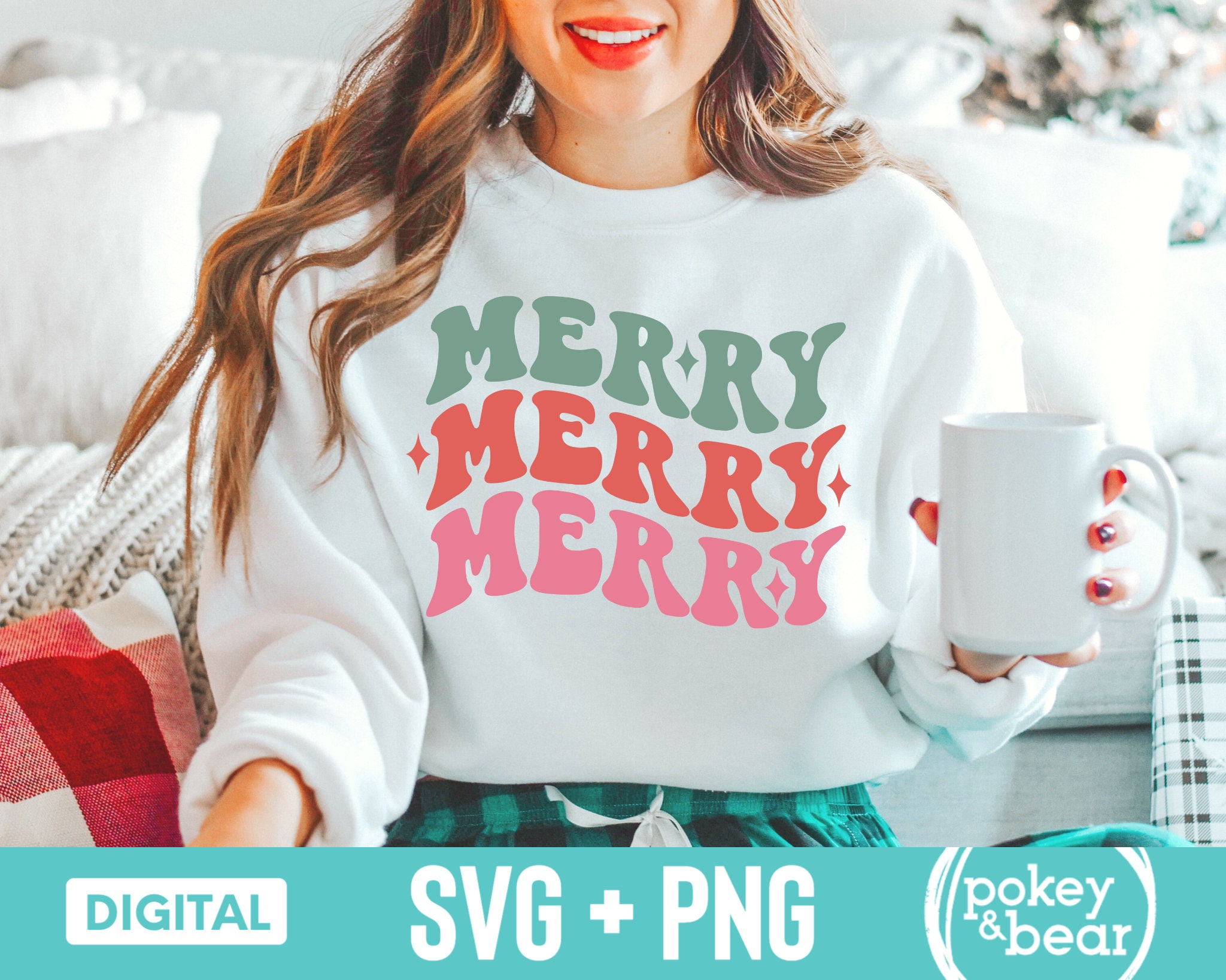Merry Merry Merry Svg Merry Christmas Svg Retro Christmas - Etsy