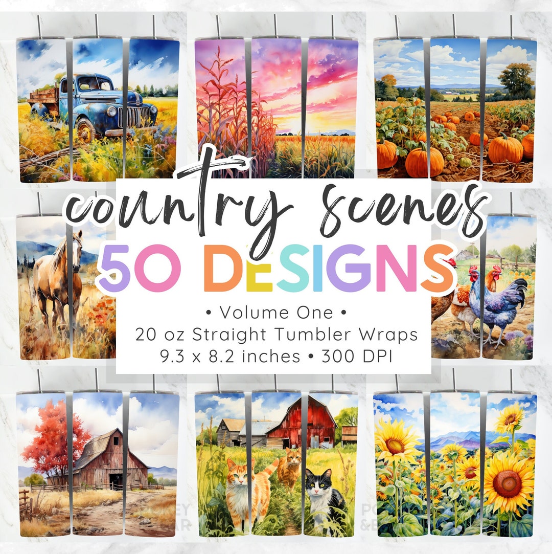 50 Country Tumbler Wrap Bundle Farm Tumbler Png Sublimation Designs 20 ...