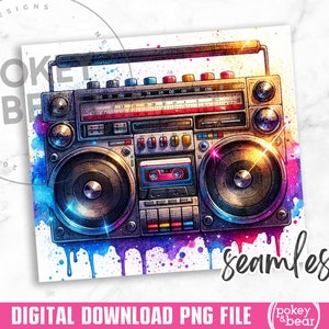 Retro Boombox Tumbler Wrap 20 Oz Skinny Tumbler Sublimation Design 90s ...