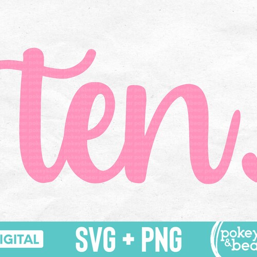 10 Double Digits SVG. 10th Birthday Shirt Vector Cutting - Etsy