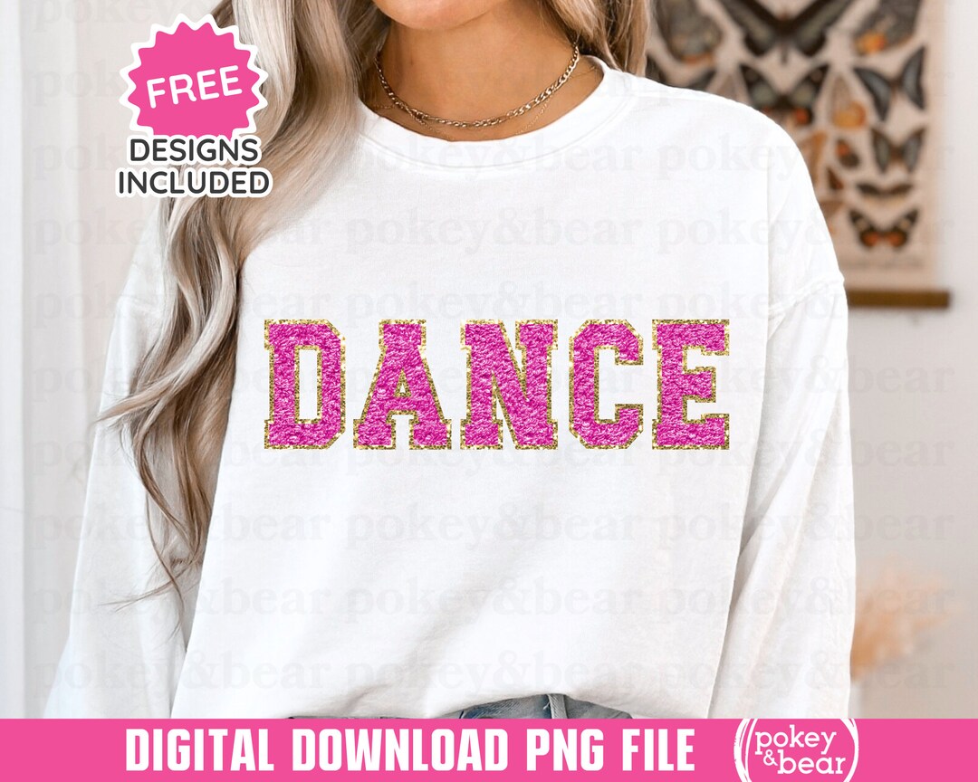 Hot Pink Dance Png Sublimation Design Dance Mom Png Faux Embroidery Png ...