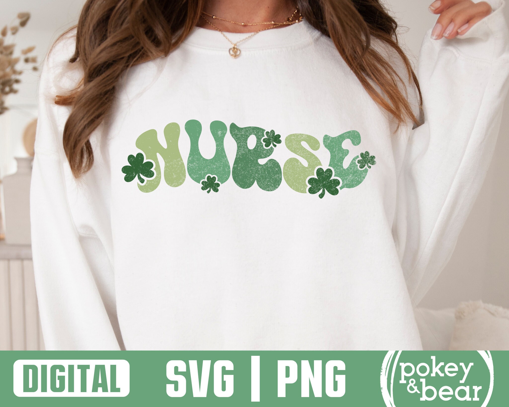 St Patrick's Day Nurse Svg Shamrock Nurse Png Sublimation - Etsy