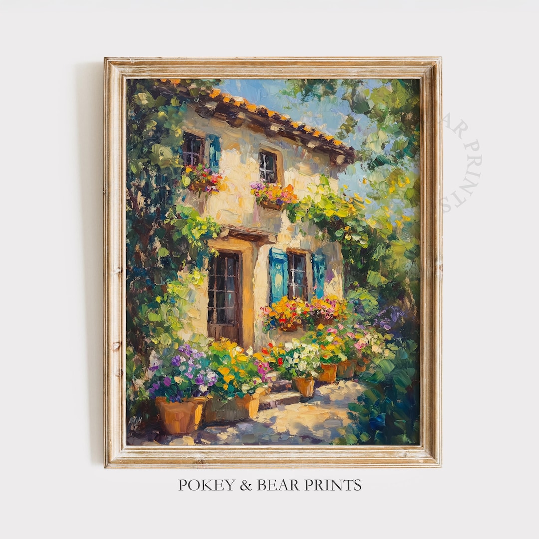 Cottagecore Countryside Cottage Printable, Rustic Impressionist Art ...