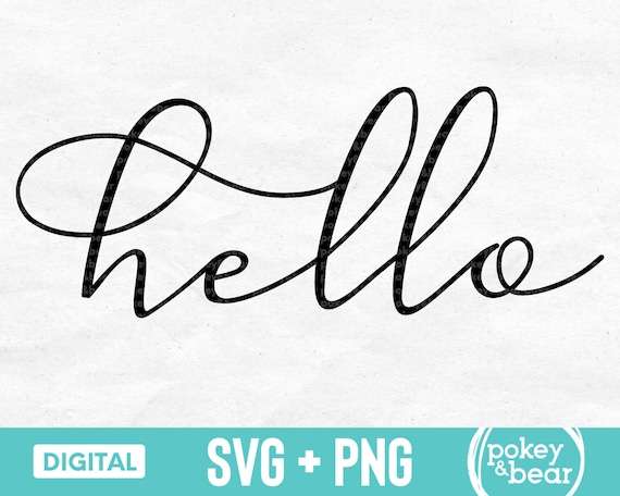 Hello Svg Hello Png Greeting Svg Download Front Door Sign | Etsy Hong Kong
