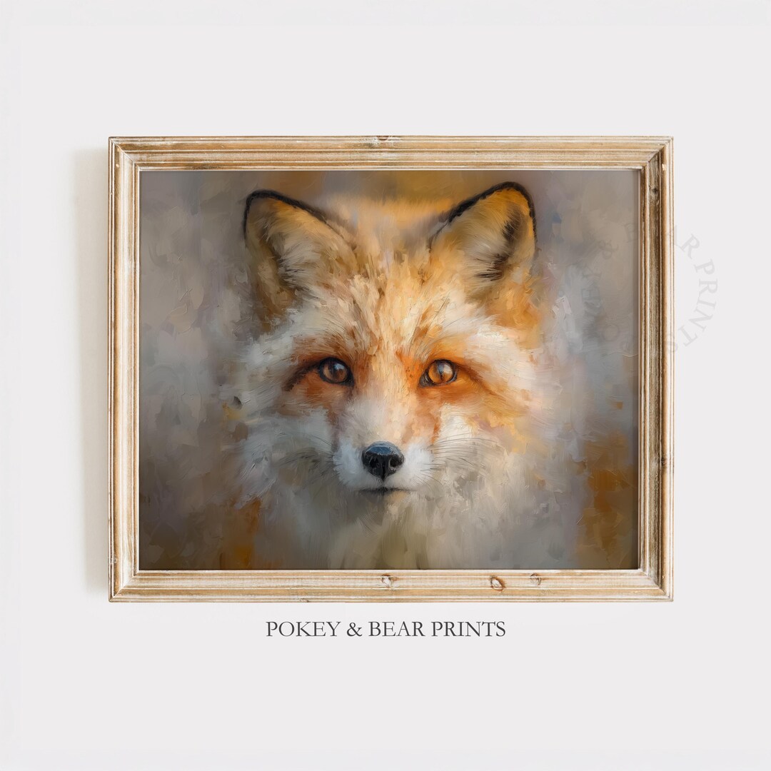 Rustic Fox Impressionist Painting, Warm Morning Light, Serene Nature ...