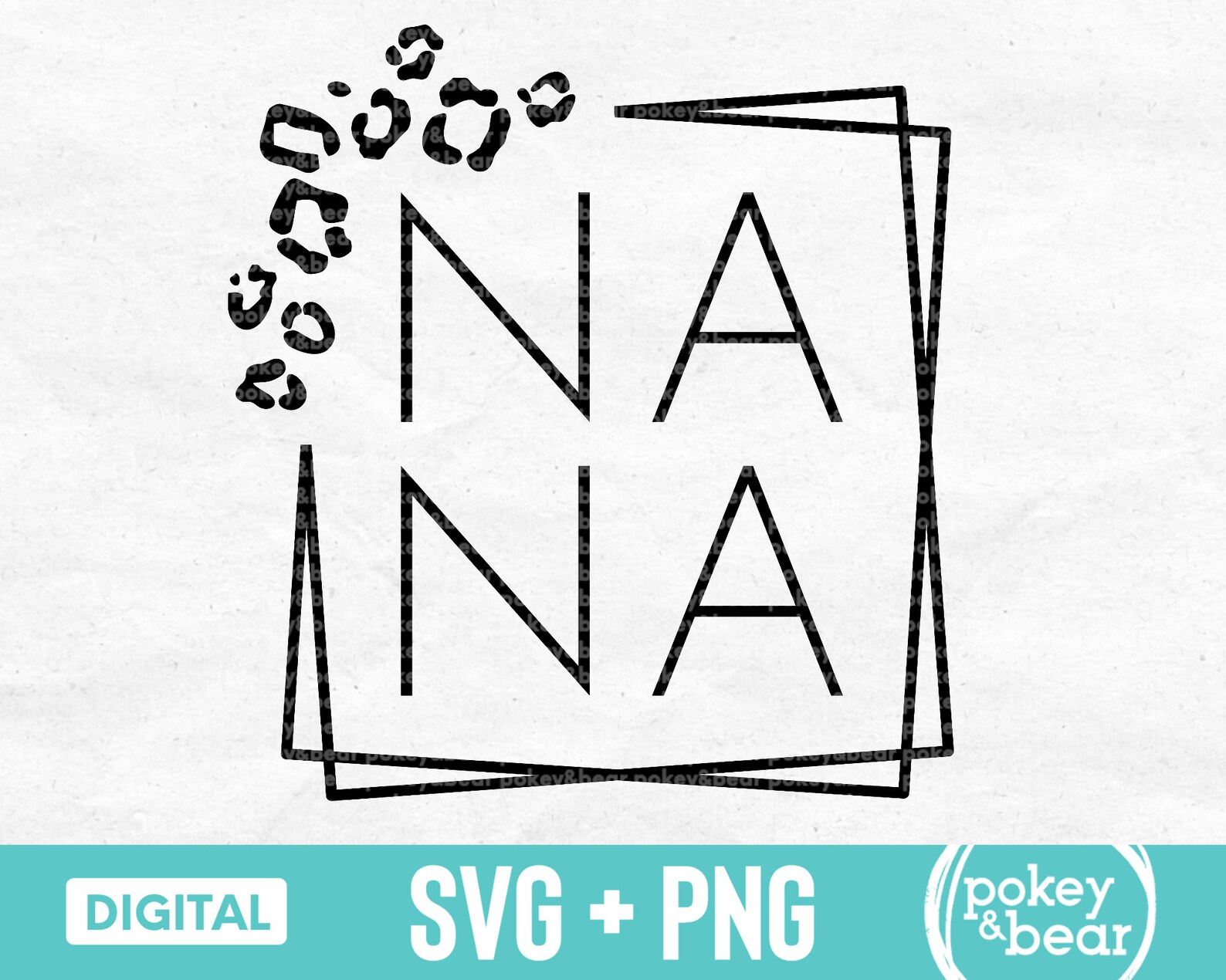 Leopard Nana Svg Cheetah Nana Svg Nana Square Svg Nana - Etsy