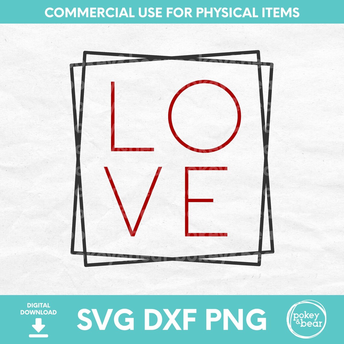 Love Svg Love Square Svg Valentine's Day Svg Valentines | Etsy