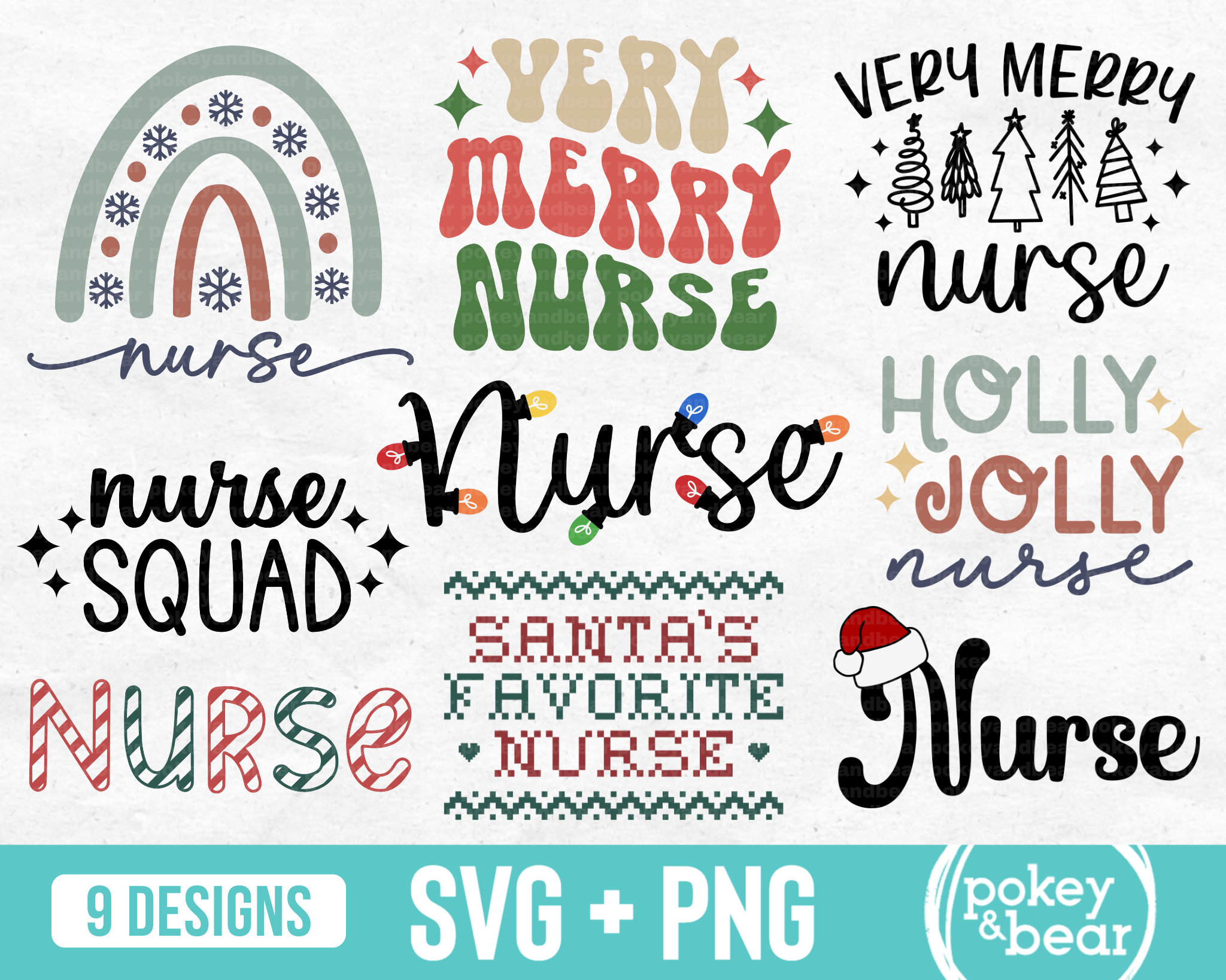 Nurse Christmas Svg Bundle Nurse Holiday Png Bundle Retro RN - Etsy