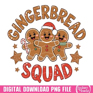 Gingerbread Squad Png Sublimation Design Christmas Shirt Design Baking ...