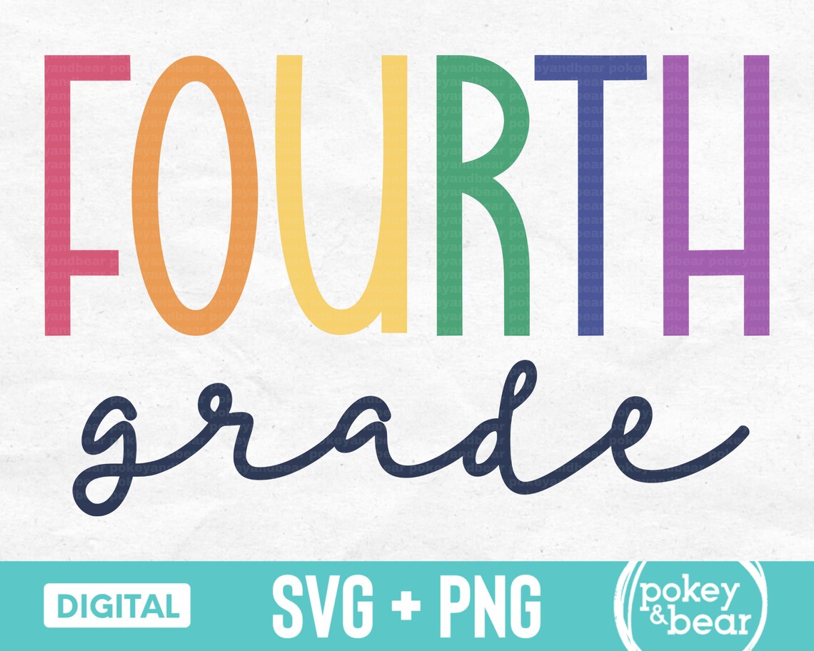 Rainbow Fourth Grade Svg Fourth Grade Png 4th Grade Cut - Etsy