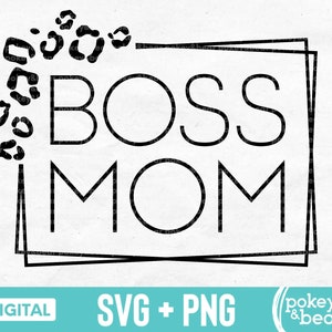 Leopard Boss Mom Svg Cheetah Print Boss Mom Png Small Business Svg ...