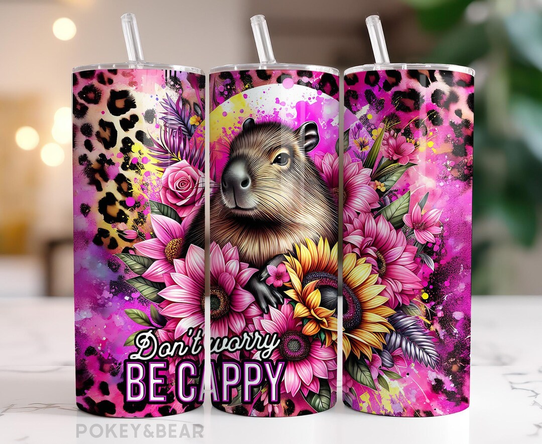 Cute Capybara Tumbler Wrap 20 Oz Skinny Tumbler Sublimation Design Be ...