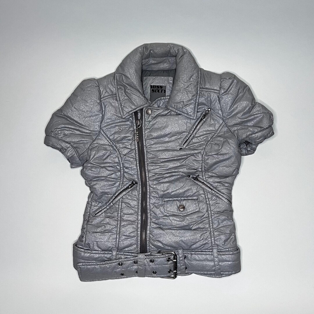 Miss Sixty Silver Puffy Vest Jacket / Size XS-S - Etsy
