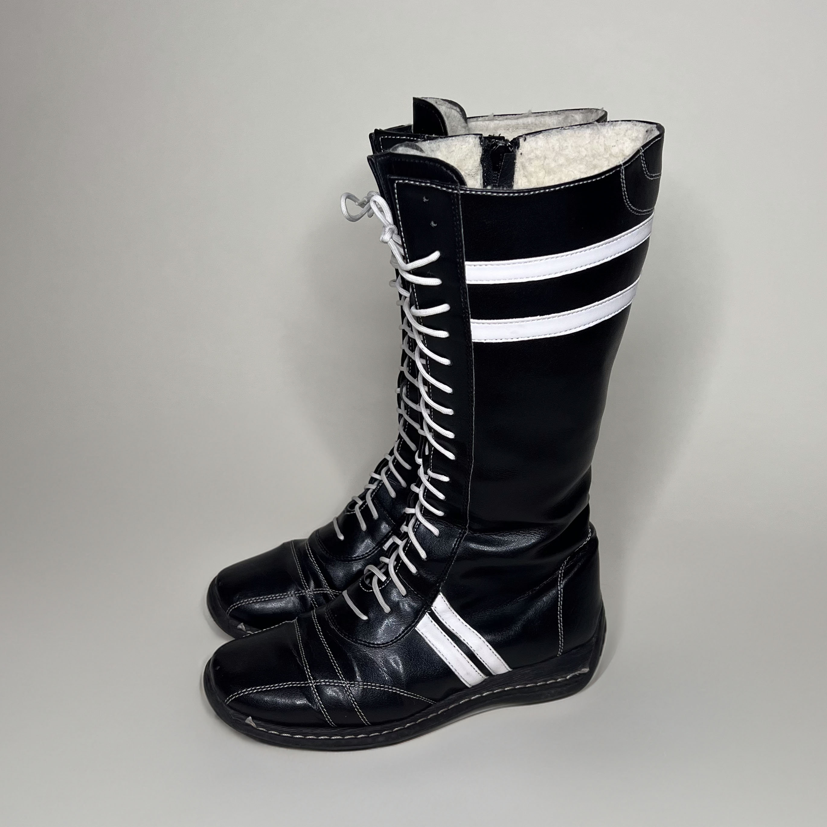 Vintage Black Lace up Leather Boxing Boots - Etsy