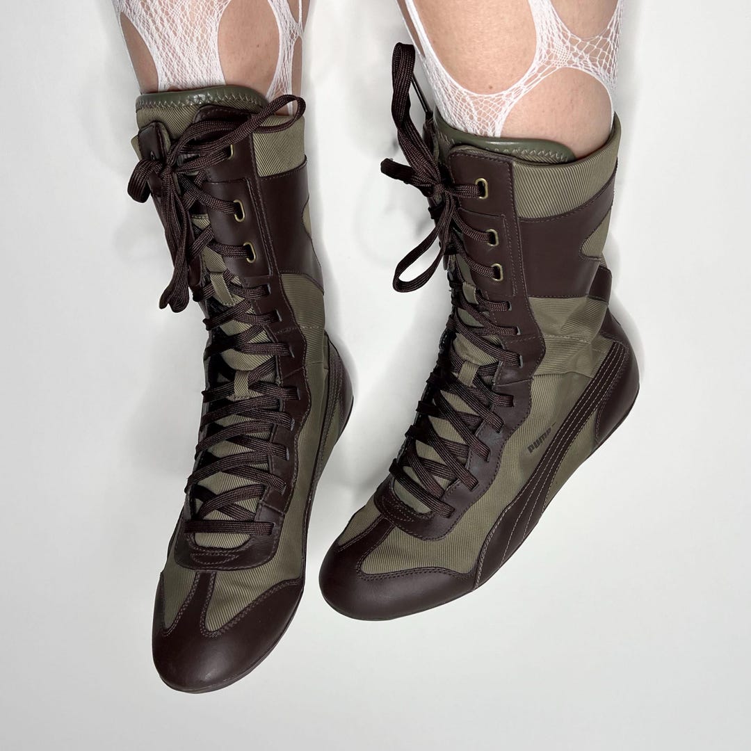 Puma Ring Archive Khaki / Brown Boxing Boots / UK 7.5 - Etsy