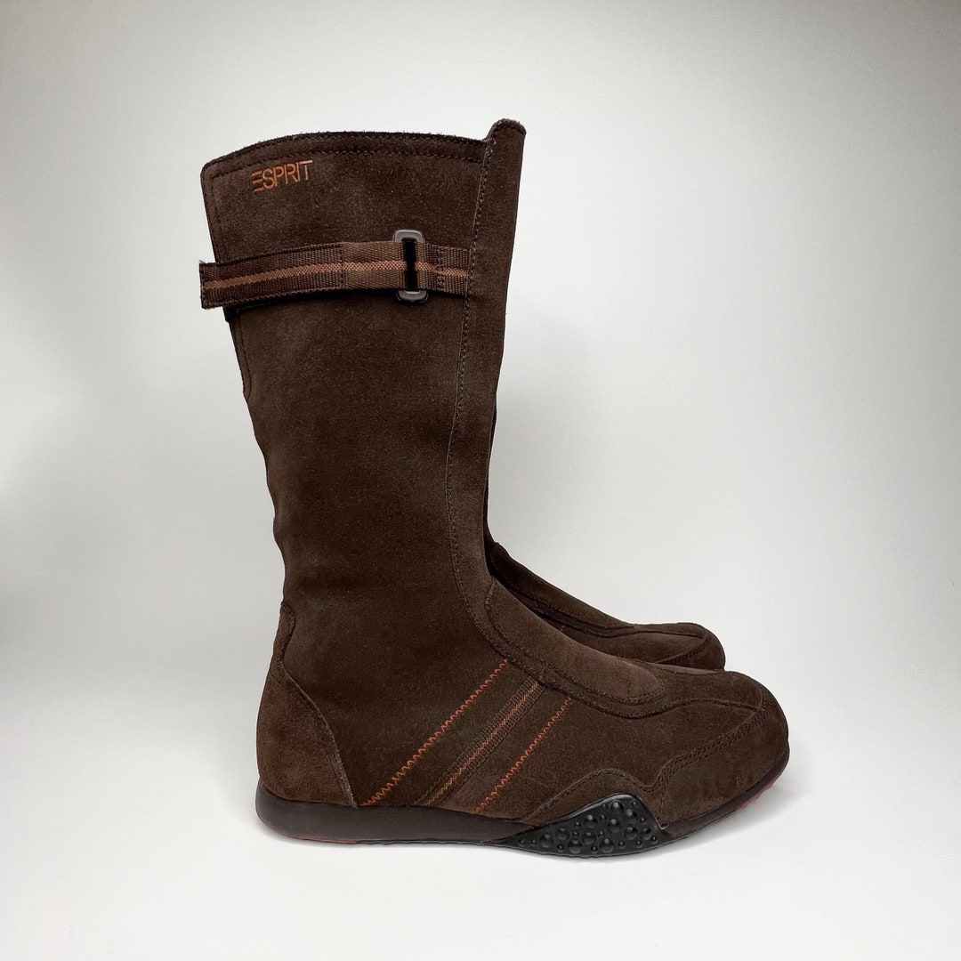 Esprit Archive Brown Leather Bubble Sole Boots - Etsy