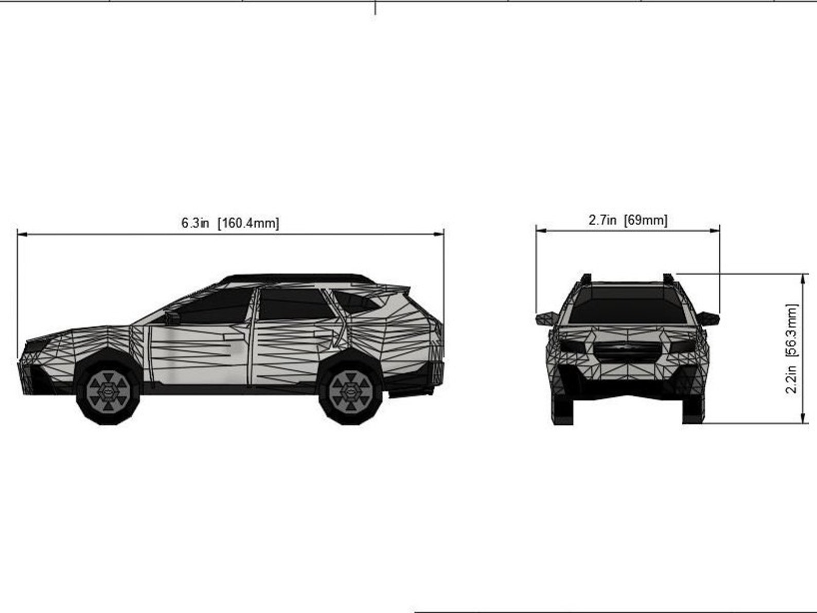 Subaru Outback 3D Printed Model Car Minimalist Low Poly - Etsy