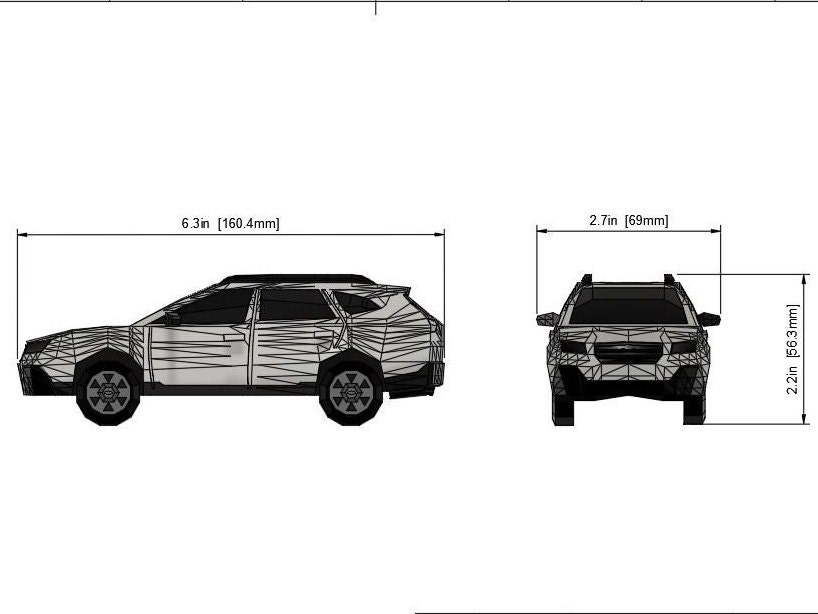 Subaru Outback 3D Printed Model Car Minimalist Low Poly - Etsy