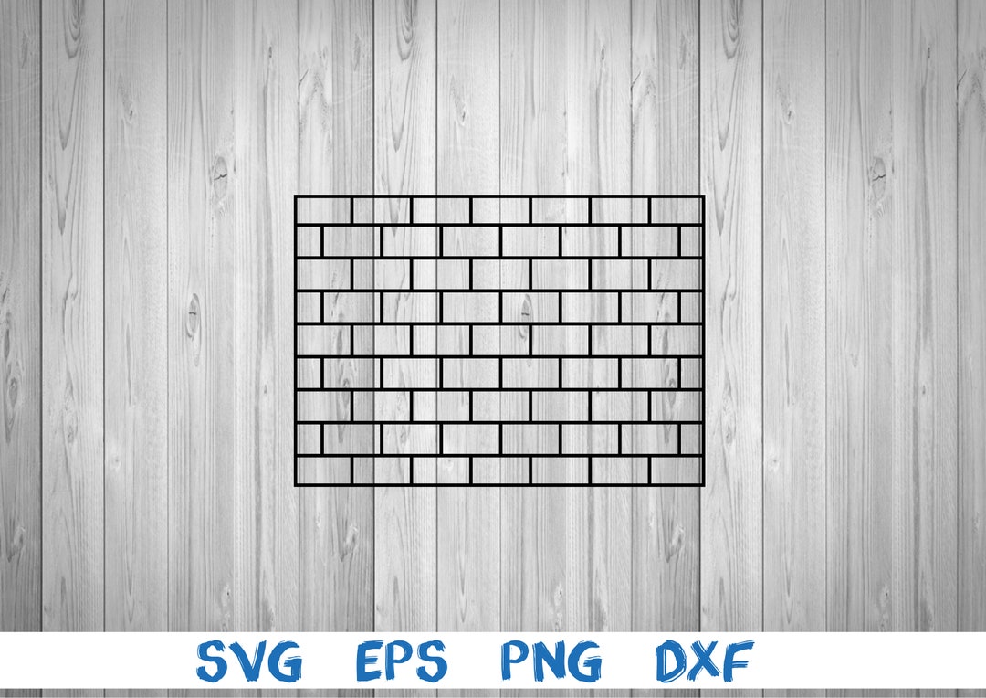 Brick Wall, Outline, Bricks, Wall, Svg, Png, Eps, Dxf, Digital File - Etsy