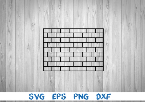 Brick Wall Outline Bricks Wall Svg Png Eps Dxf Digital - Etsy