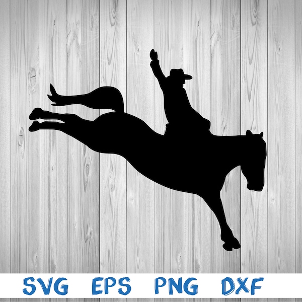 Bronc Rider Svg - Etsy
