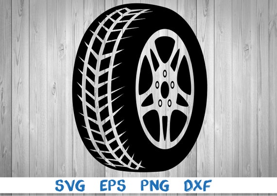Tire car tire wheel rim svg png eps dxf digital cricut | Etsy