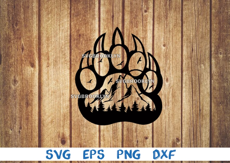Landscape in Bear Paw, Bear, Bear Paw, Mountain, Forest, Birds, Svg ...