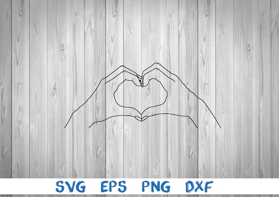 Hand Heart Outline Heart Hand Hand Wit Heart Love Svg | Etsy