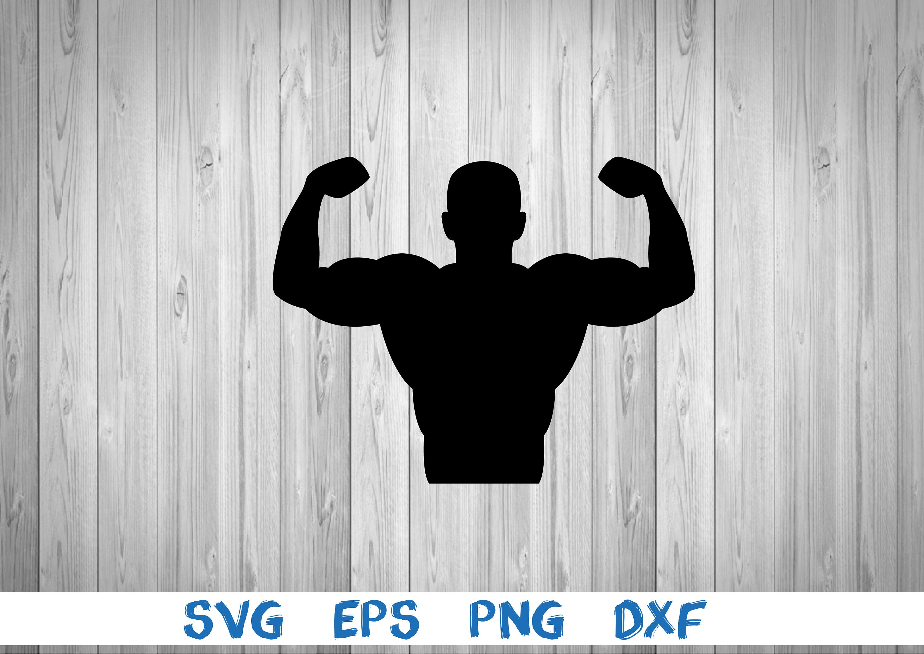 Bodybuilder bodybuilding man silhouette picture svg png | Etsy