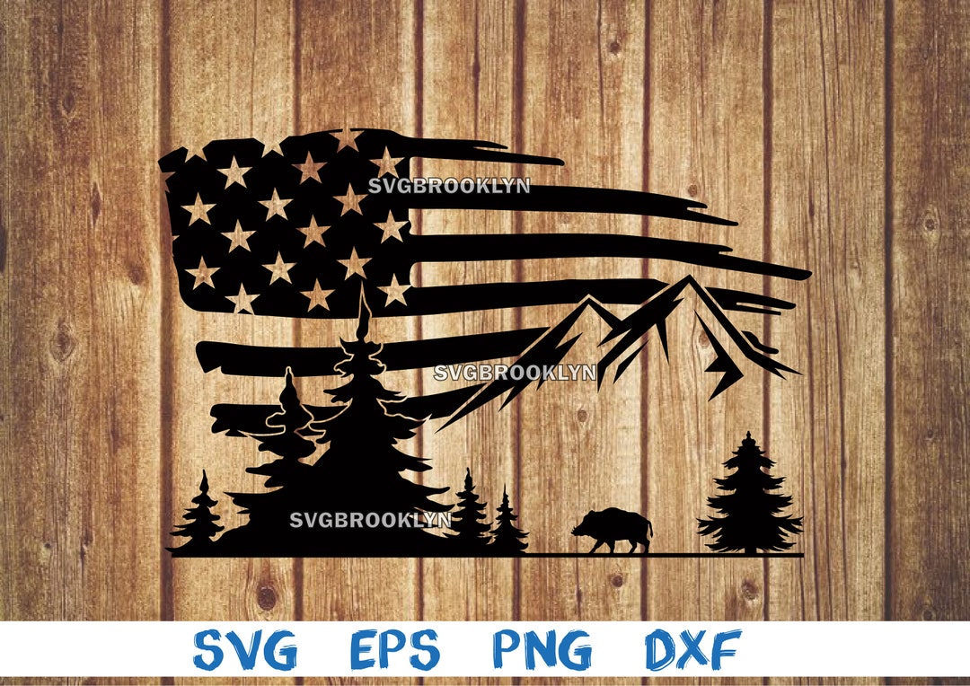 Boar With Usa Flag, Wild Boar, Hog, Usa Flag, Forest, Landscape ...