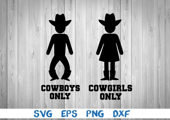 Restroom sign bathroom sign cowboys only cowgirls only | Etsy