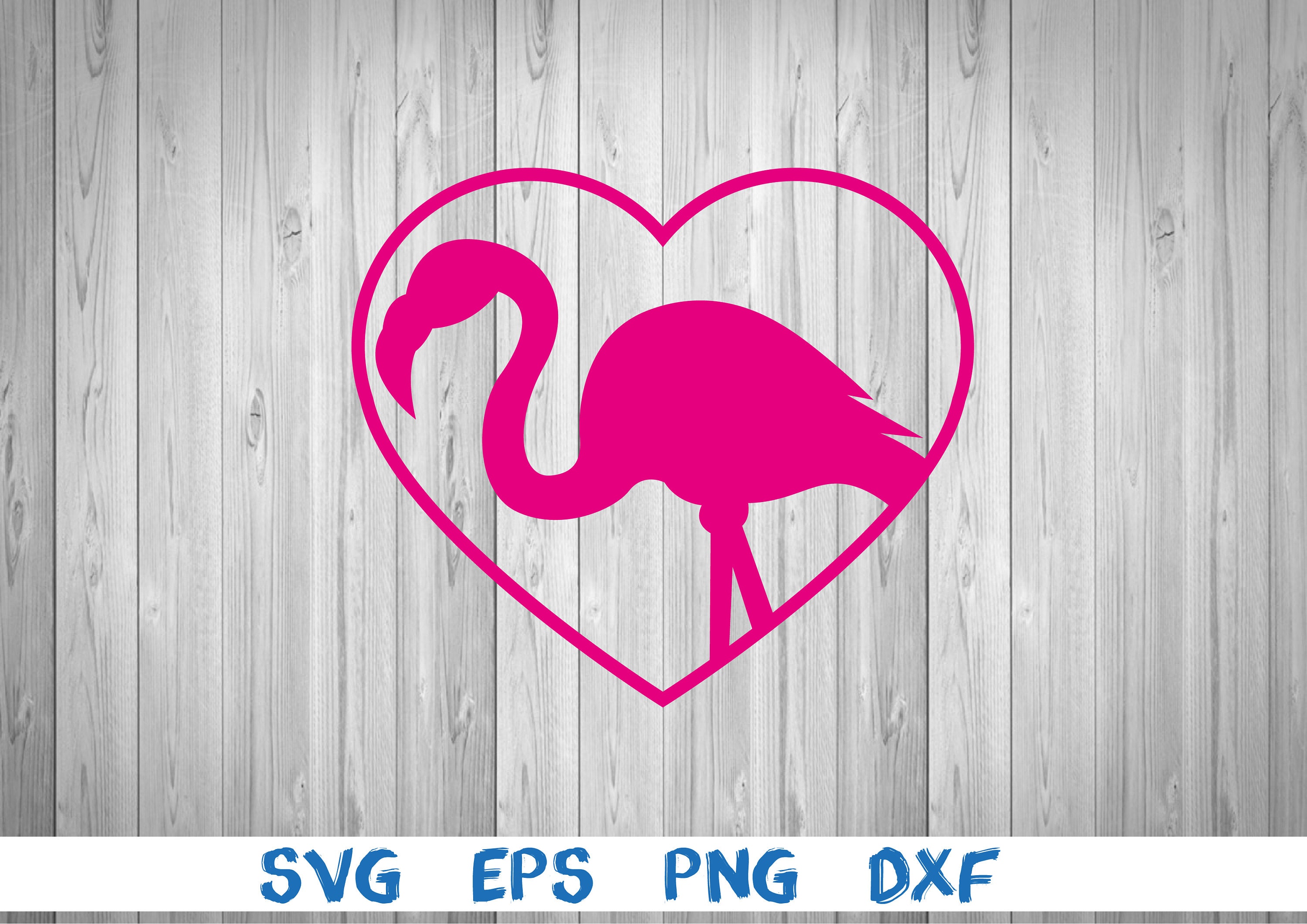 Flamingo Flamingo Into Heart Silhouette Picture Svg Png - Etsy