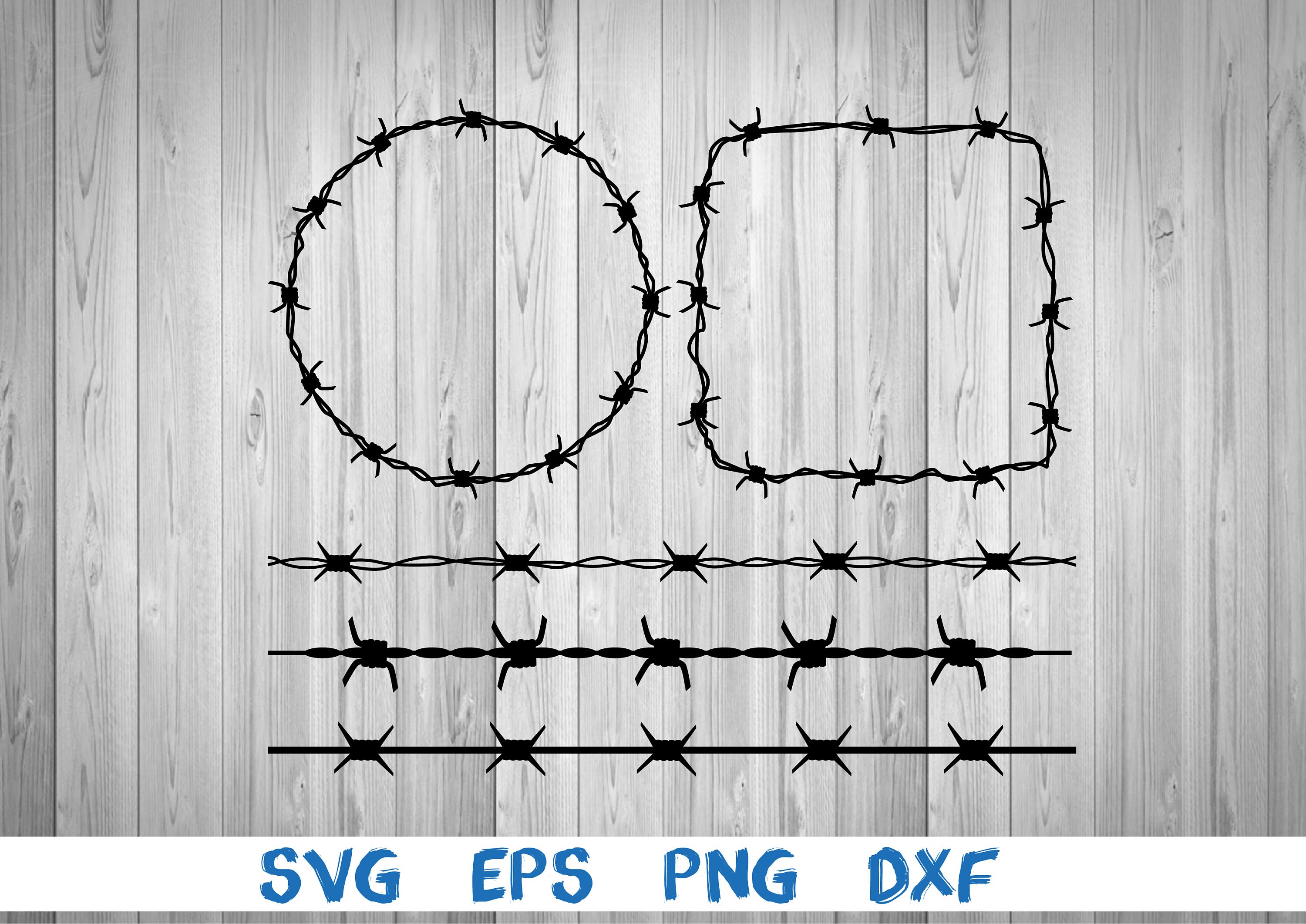 Barbed Wire Circle Square Frame Svg Png Eps Dxf | Etsy