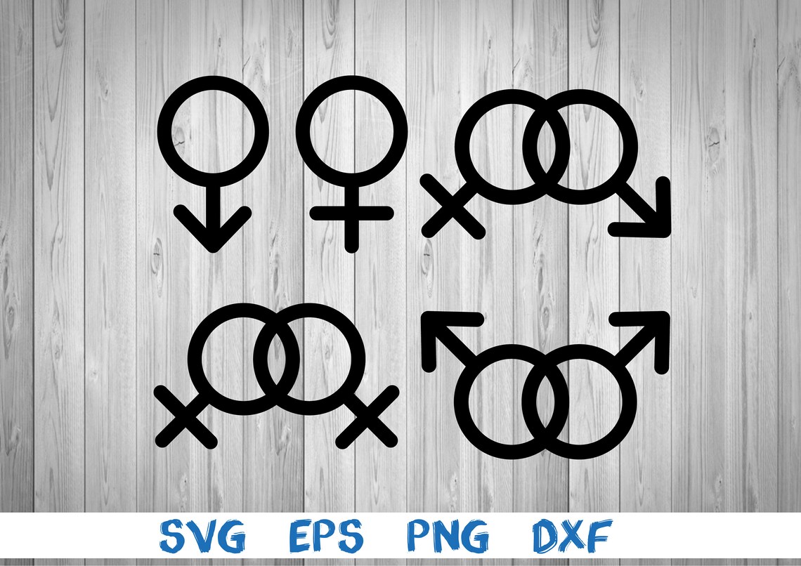 Gender Symbols Gender Icons Silhouette Picture Svg Png - Etsy