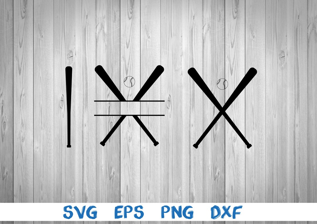 Baseball Bat, Crossing Baseball Bat, Monogram Baseball Bat, Silhouette ...