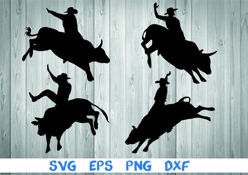 Bull rider bull rodeo svg png eps dxf digital download | Etsy