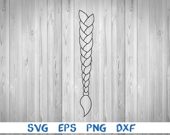 Hair Braided Svg - Etsy