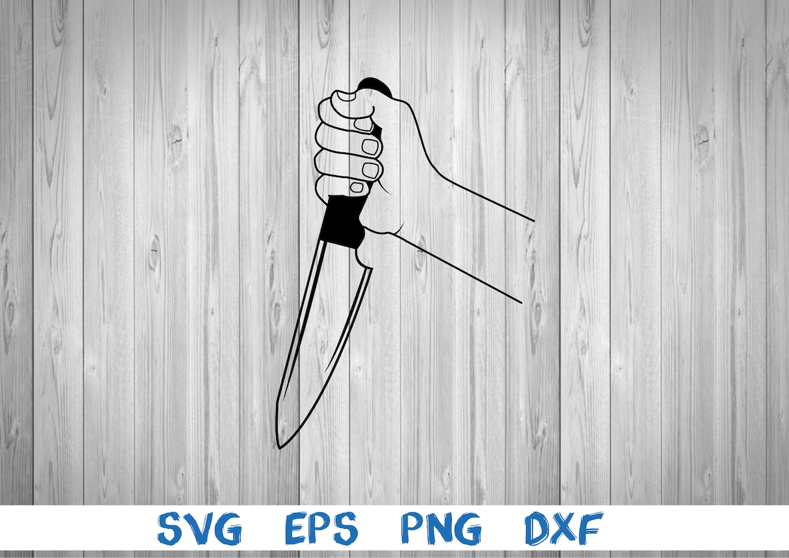Hand holding a knife silhouette picture svg png eps dxf | Etsy
