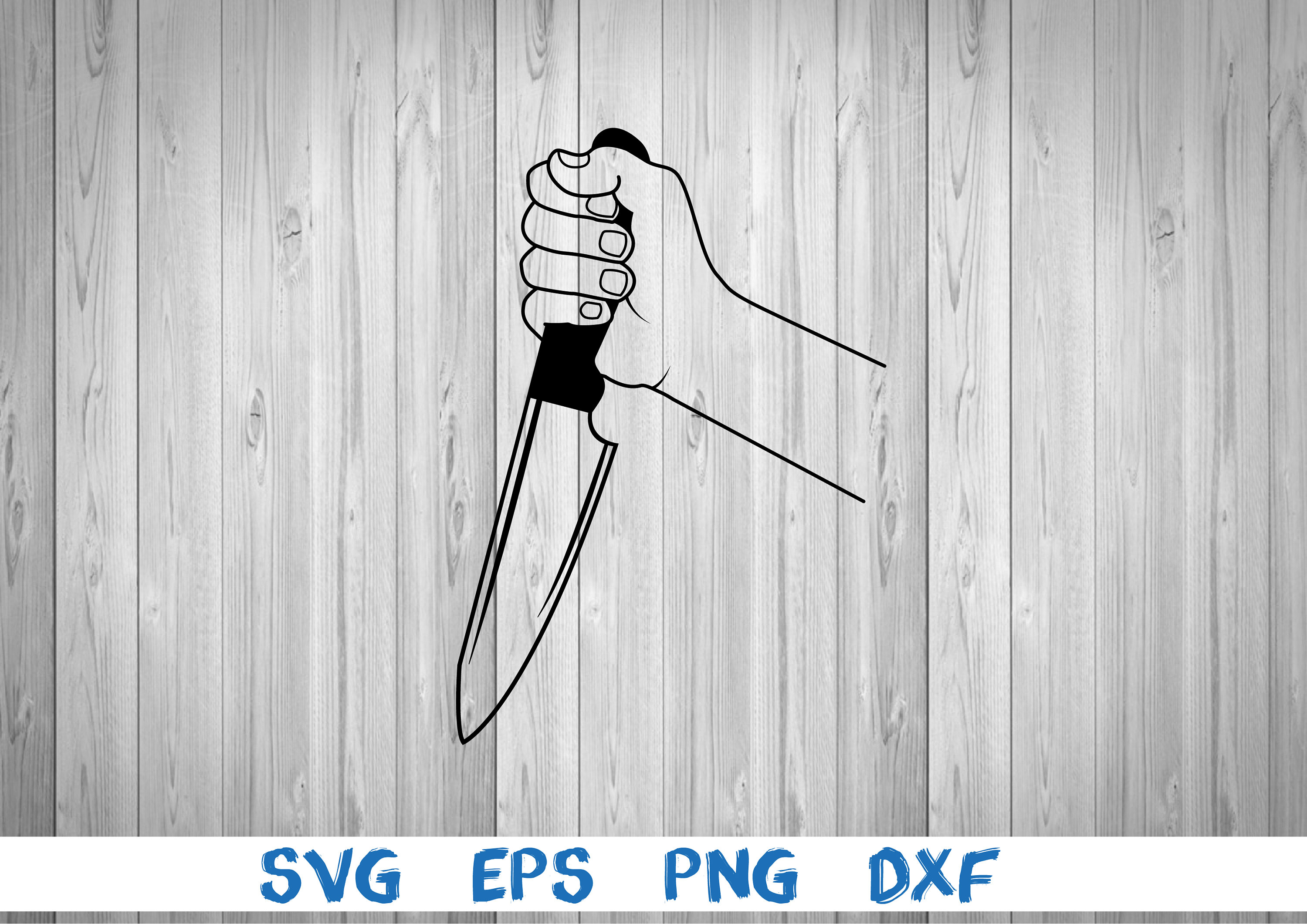 Hand haltend ein Messer Silhouette Bild svg png eps dxf | Etsy