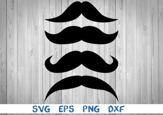 Bigote silueta imagen svg png eps dxf archivo de | Etsy México