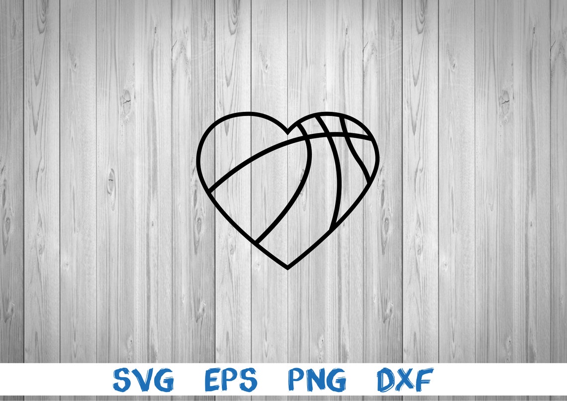 Basketball Heart Outline Basketball Ball Heart Basketball | Etsy