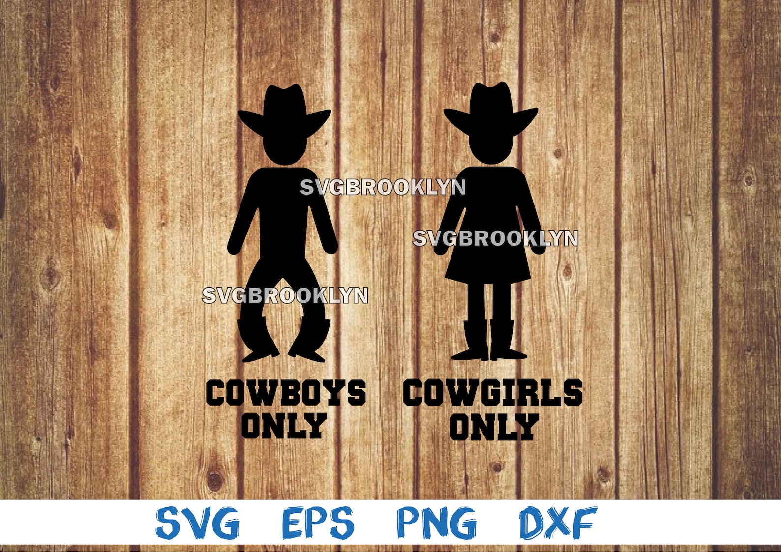 Restroom Sign, Bathroom Sign, Cowboys Only, Cowgirls Only, Silhouette ...