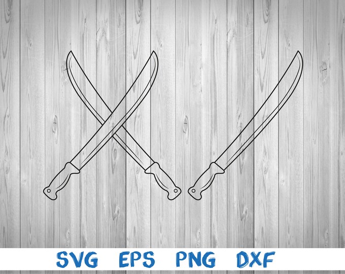 Machete Crossed Machete Svg Png Eps Dxf Digital Download - Etsy