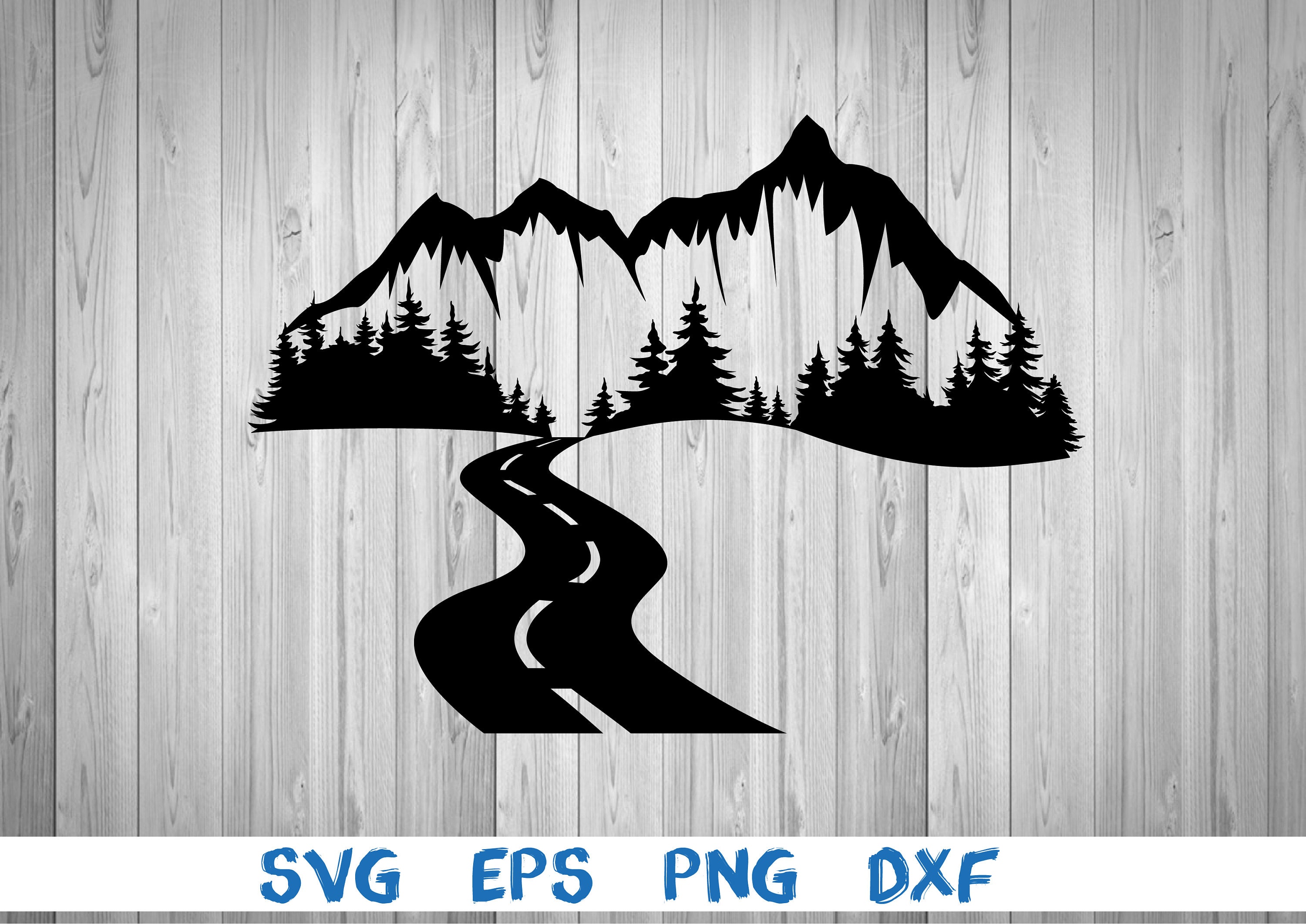 Highway road forest tree landscape picture svg png | Etsy