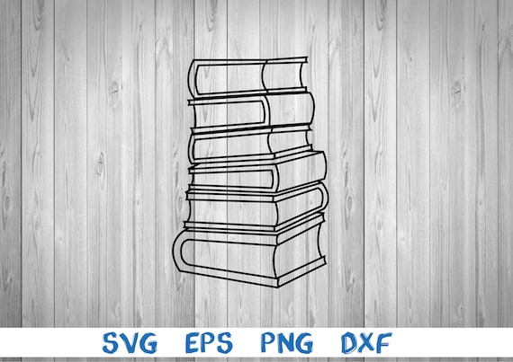 Stack of books stacked books book picture svg png eps | Etsy
