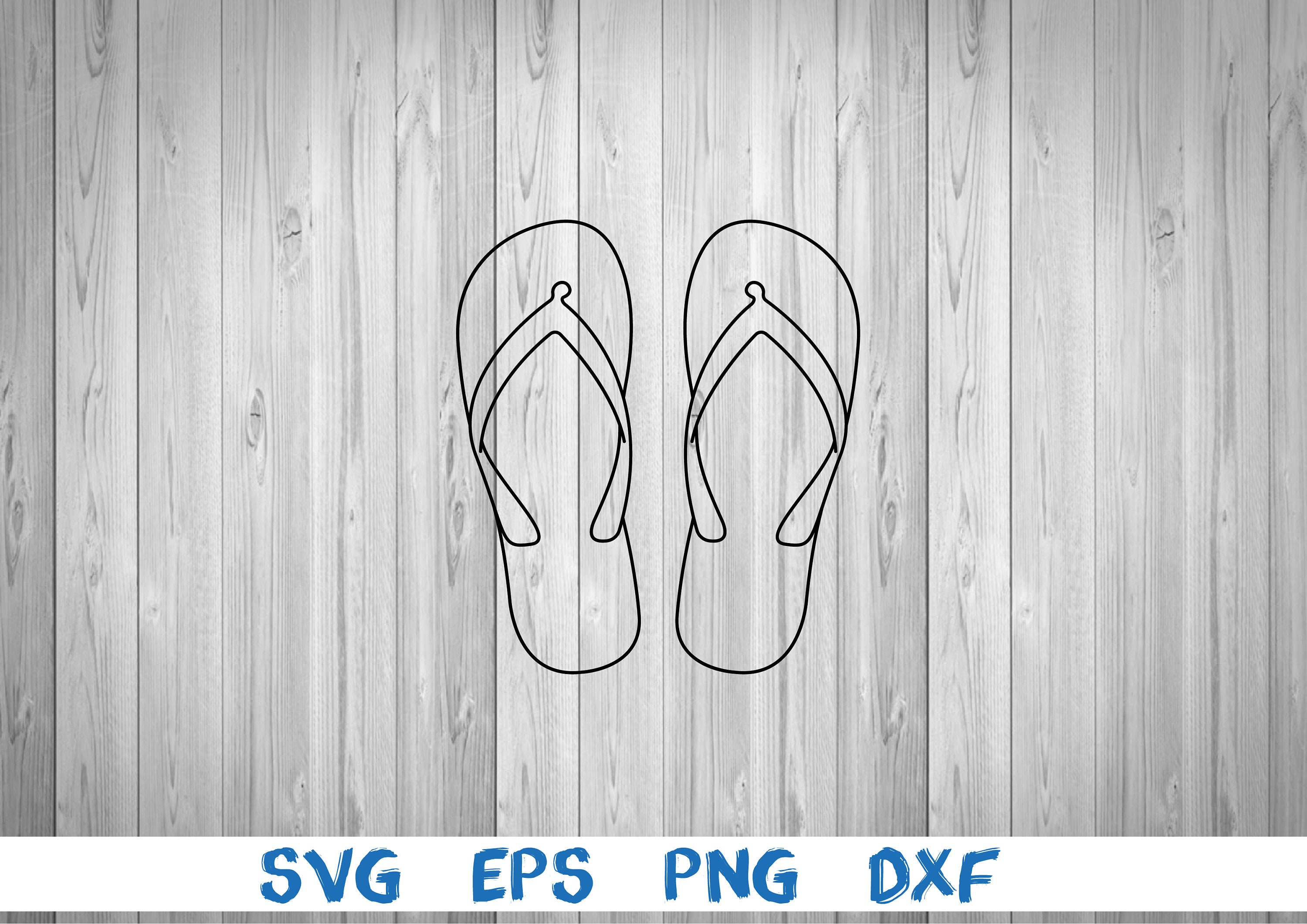Flip flops silhouette picture svg png eps dxf digital | Etsy