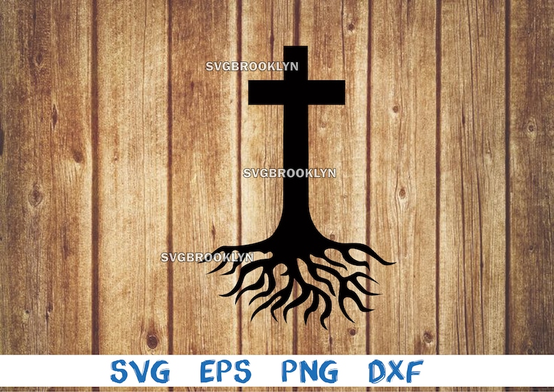 Christian Cross and Tree Roots, Cross and Roots, Cross, Tree Roots, Svg ...