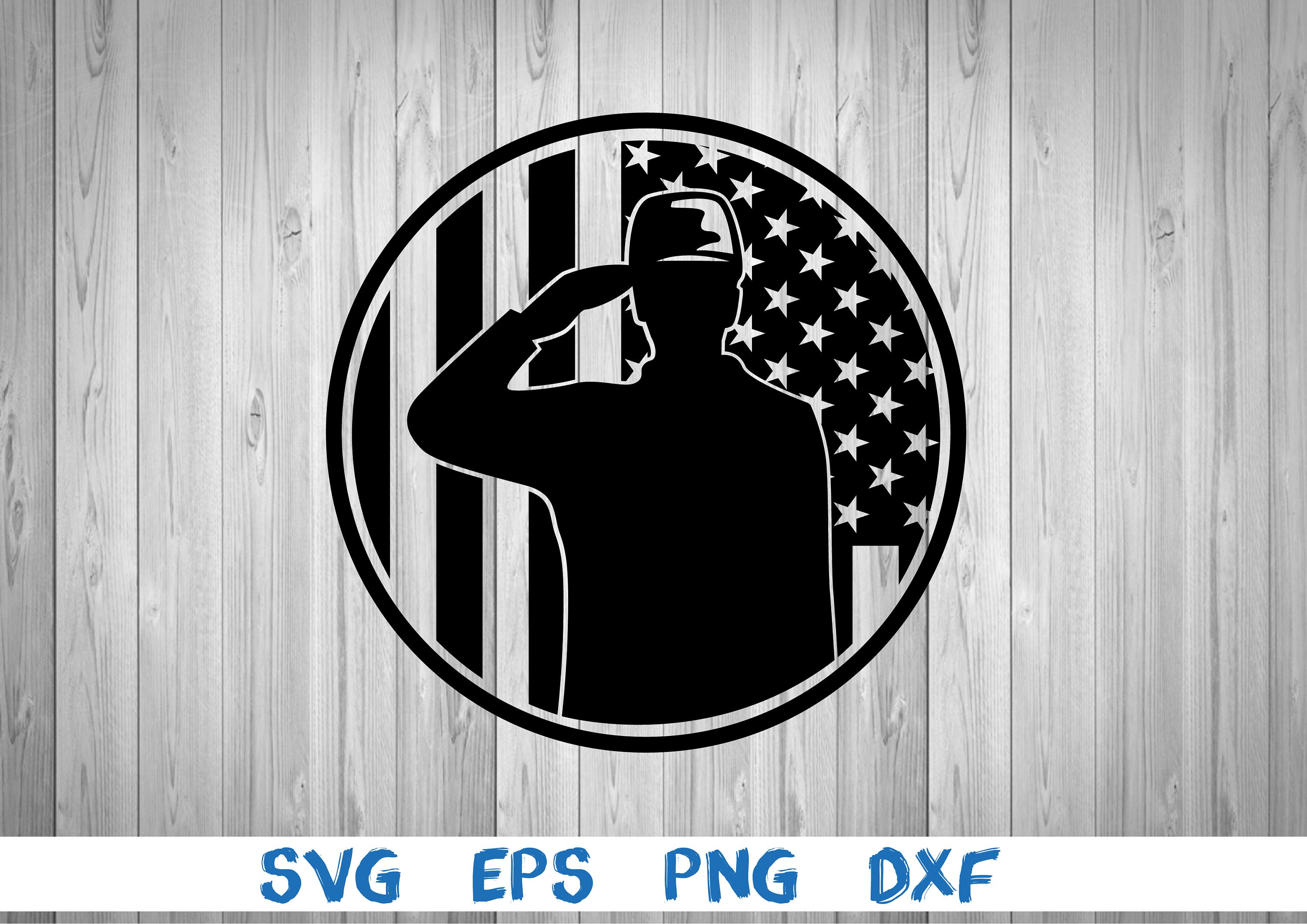 American Soldier Saluting USA Flag Silhouette Picture Svg | Etsy