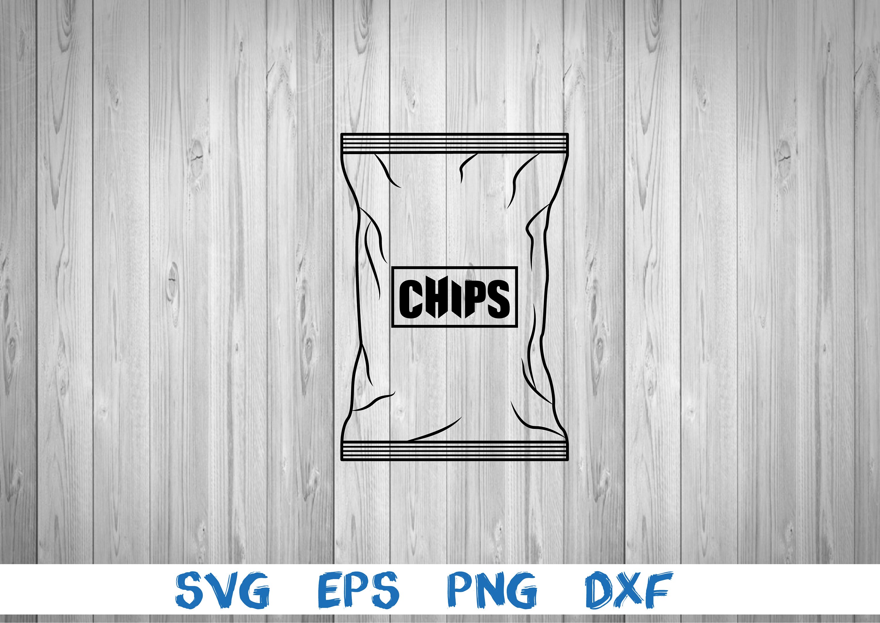 Chips Bag Chip Bag Silhouette Picture Svg Png Eps Dxf - Etsy